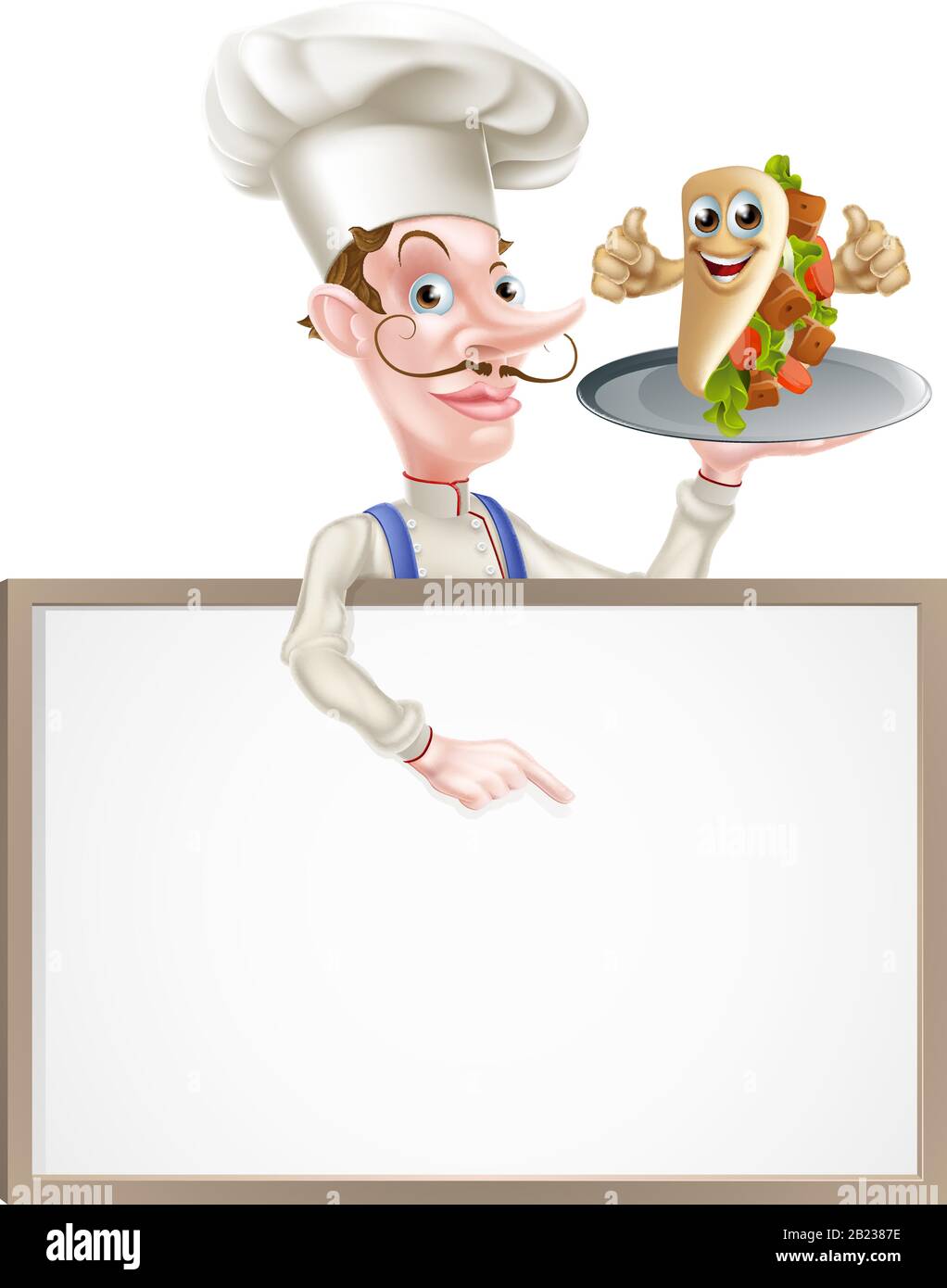 Cartoon Kebab Chef Menu Board Stock Vector Image & Art - Alamy