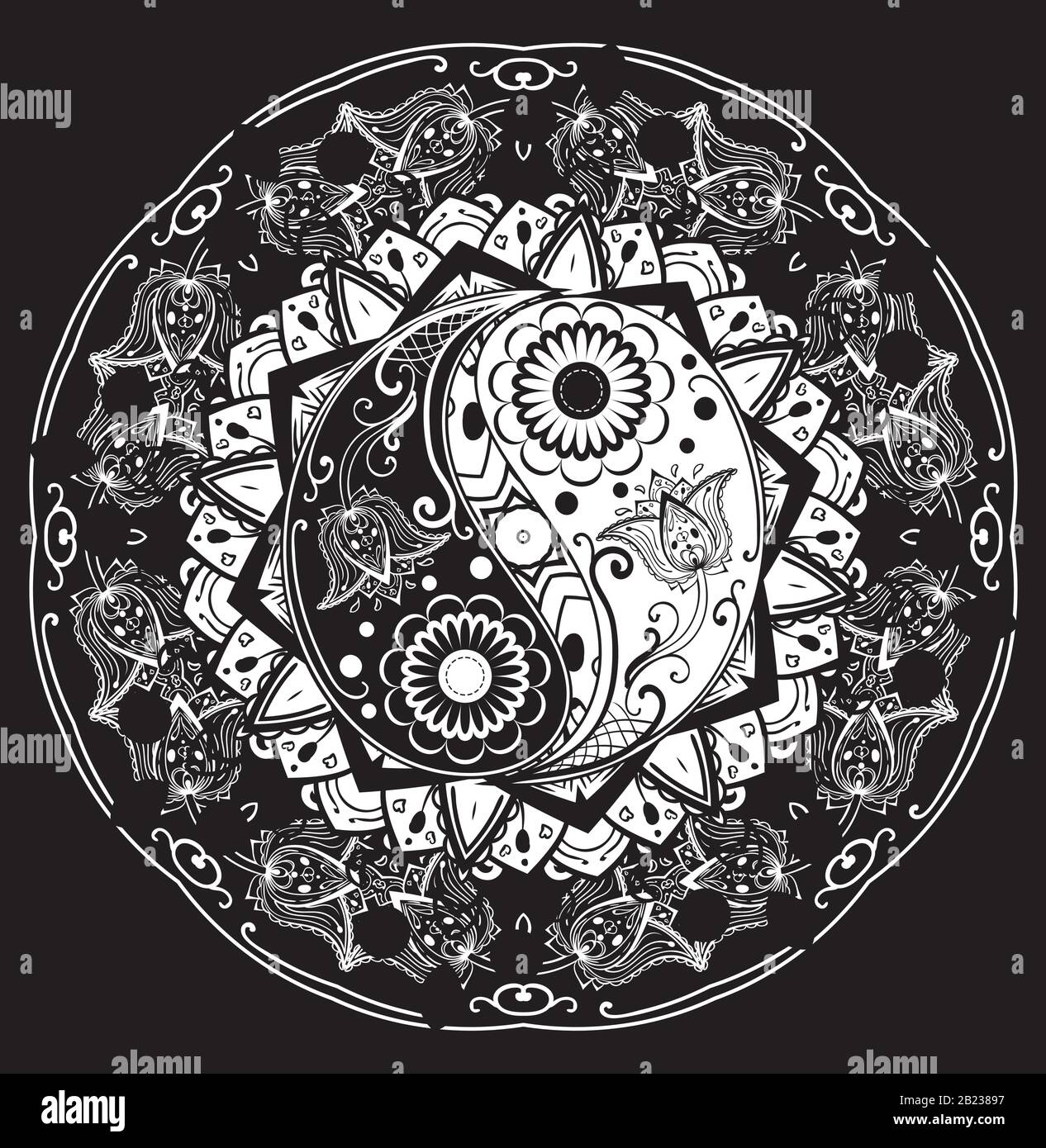 Yin yang mandala Stock Vector Images - Alamy