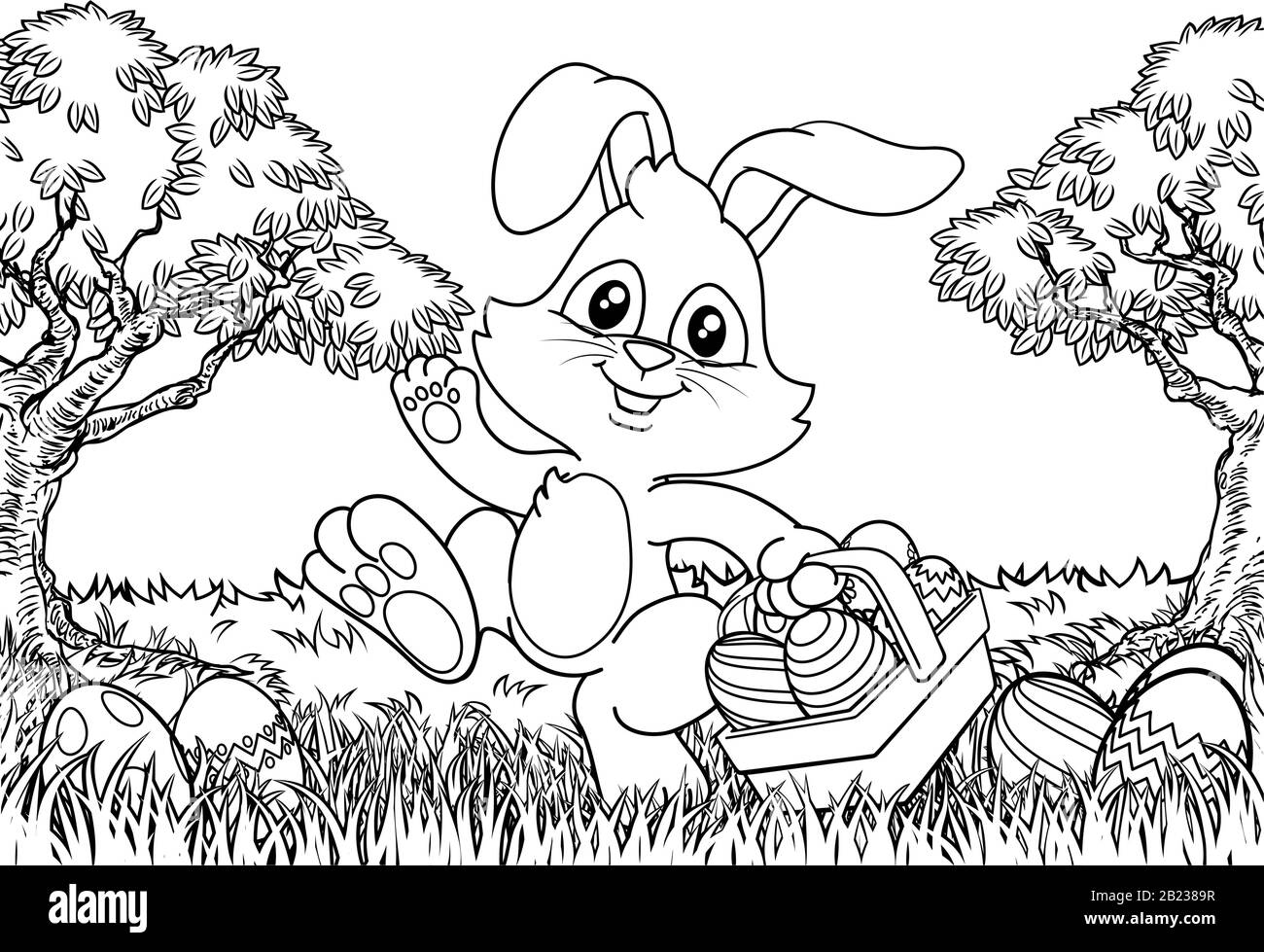 White rabbits easter eggs Stock Vector Images - Alamy