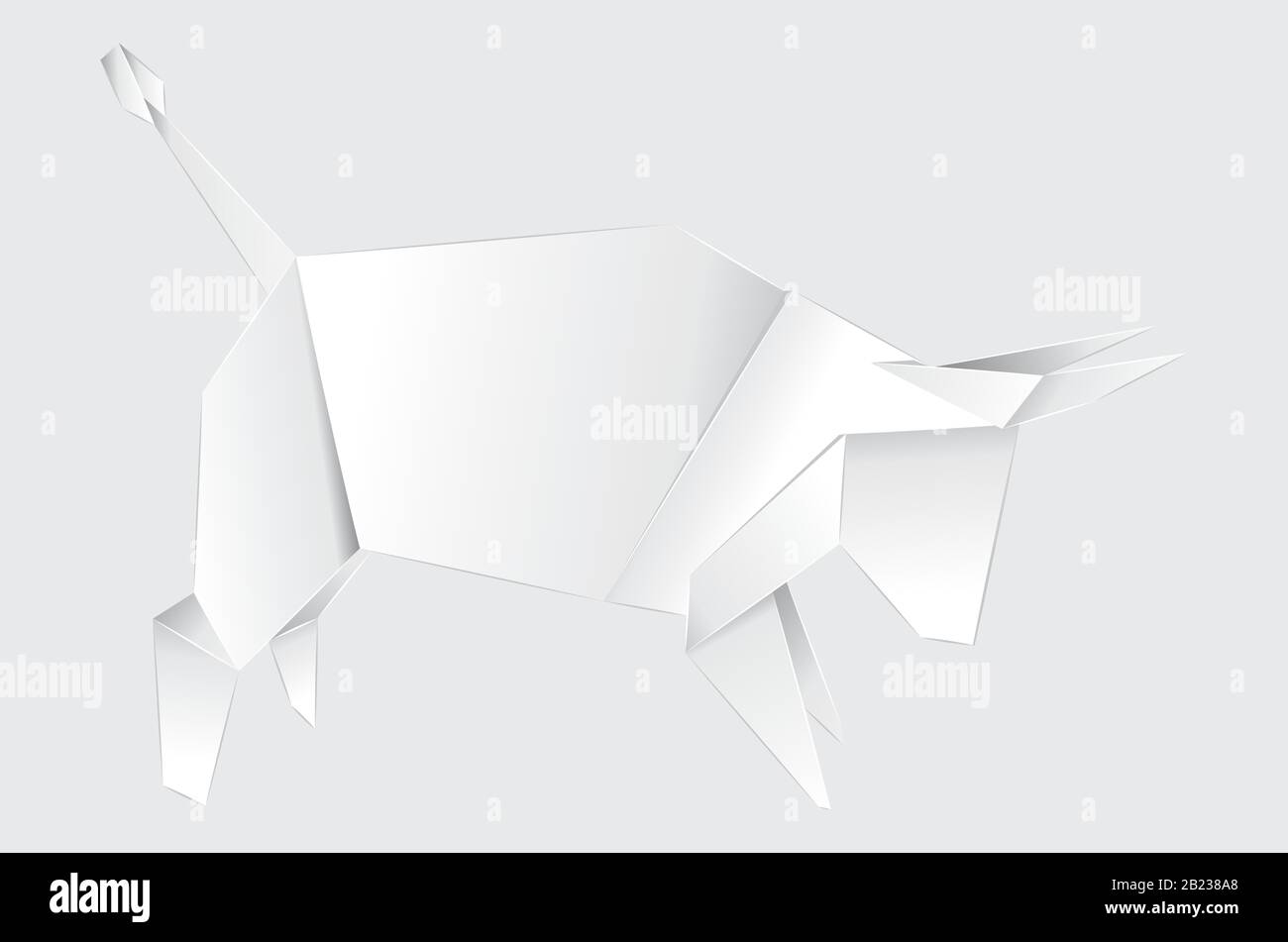 Geometric illustration of white bull origami style design Stock Vector ...