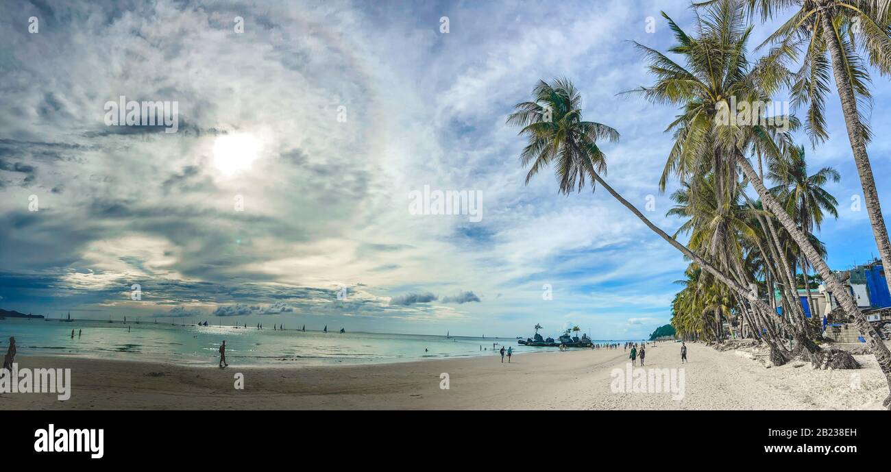 Sunset at Boracay beach in Philippines Stock Photo - Alamy