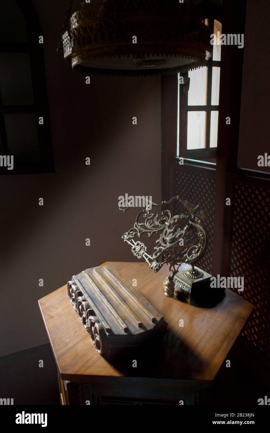 A piece of furniture to open the book inside the church Stock Photo - Alamy