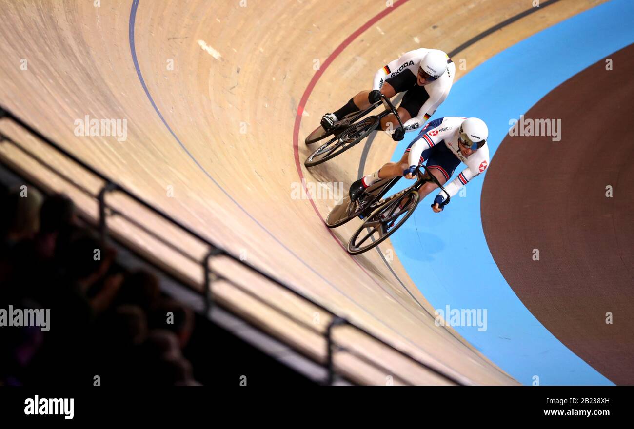 Great Britain's Jason Kenny (front) in action against Germany's Steffan ...