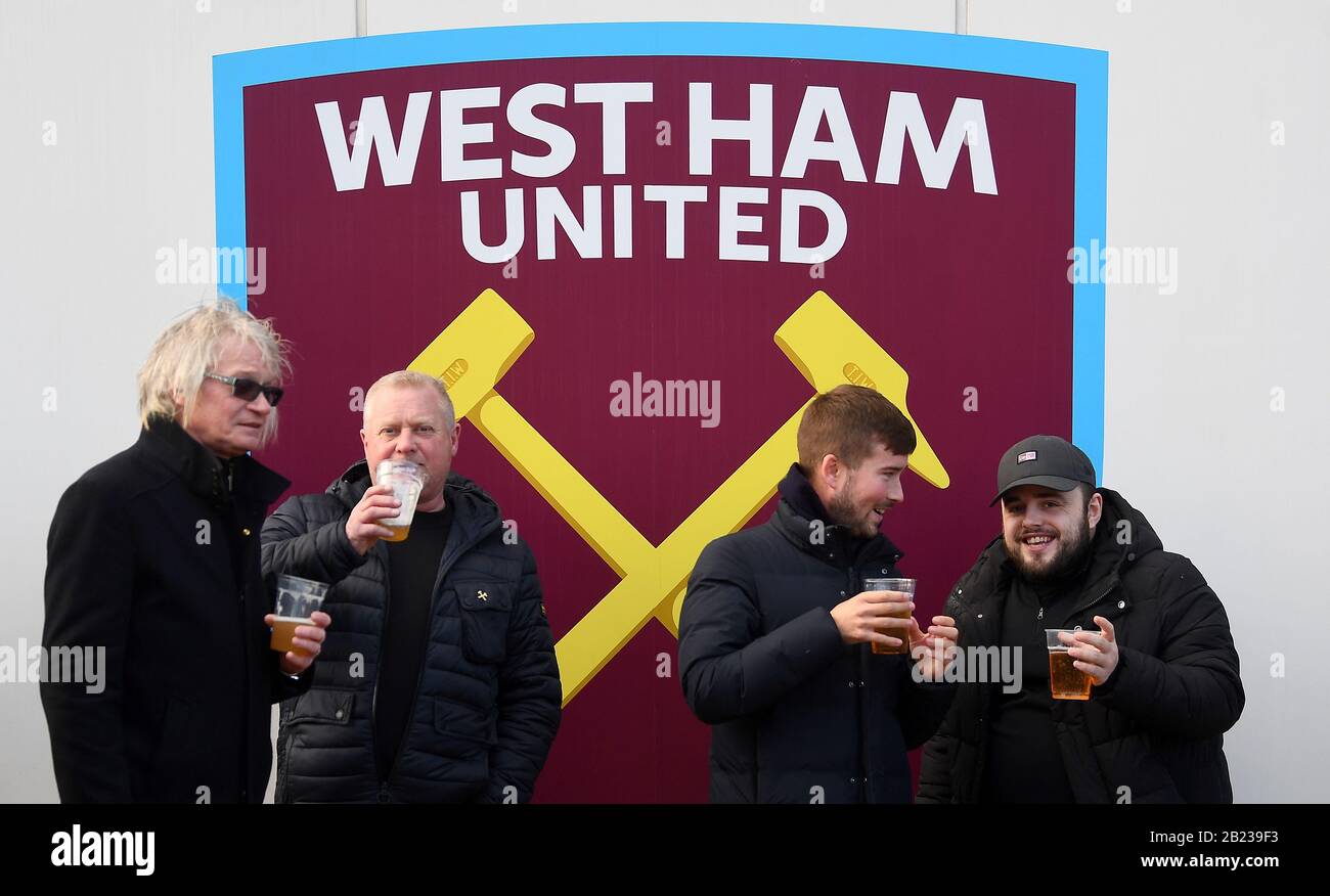 Fans outside the ground before the Premier League match at London ...