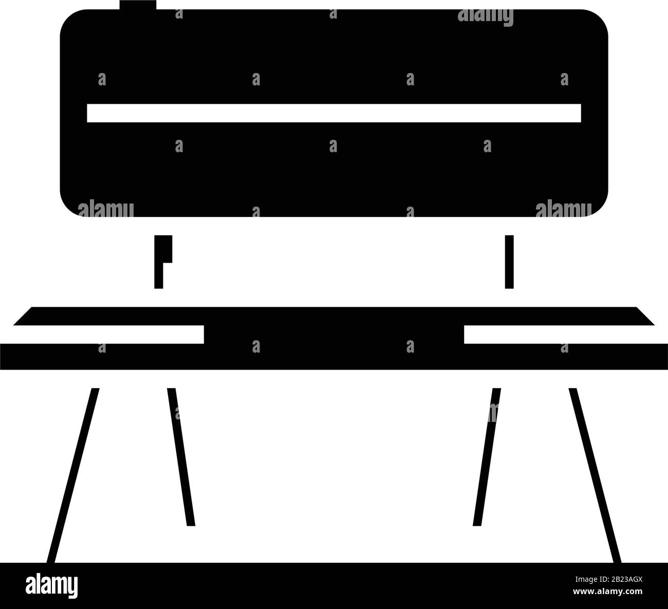 Garden bench black icon, concept illustration, vector flat symbol ...