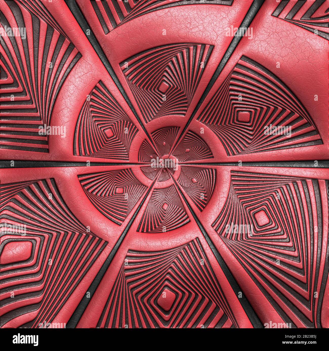 Leather tile with embossed optical illusion Stock Photo - Alamy