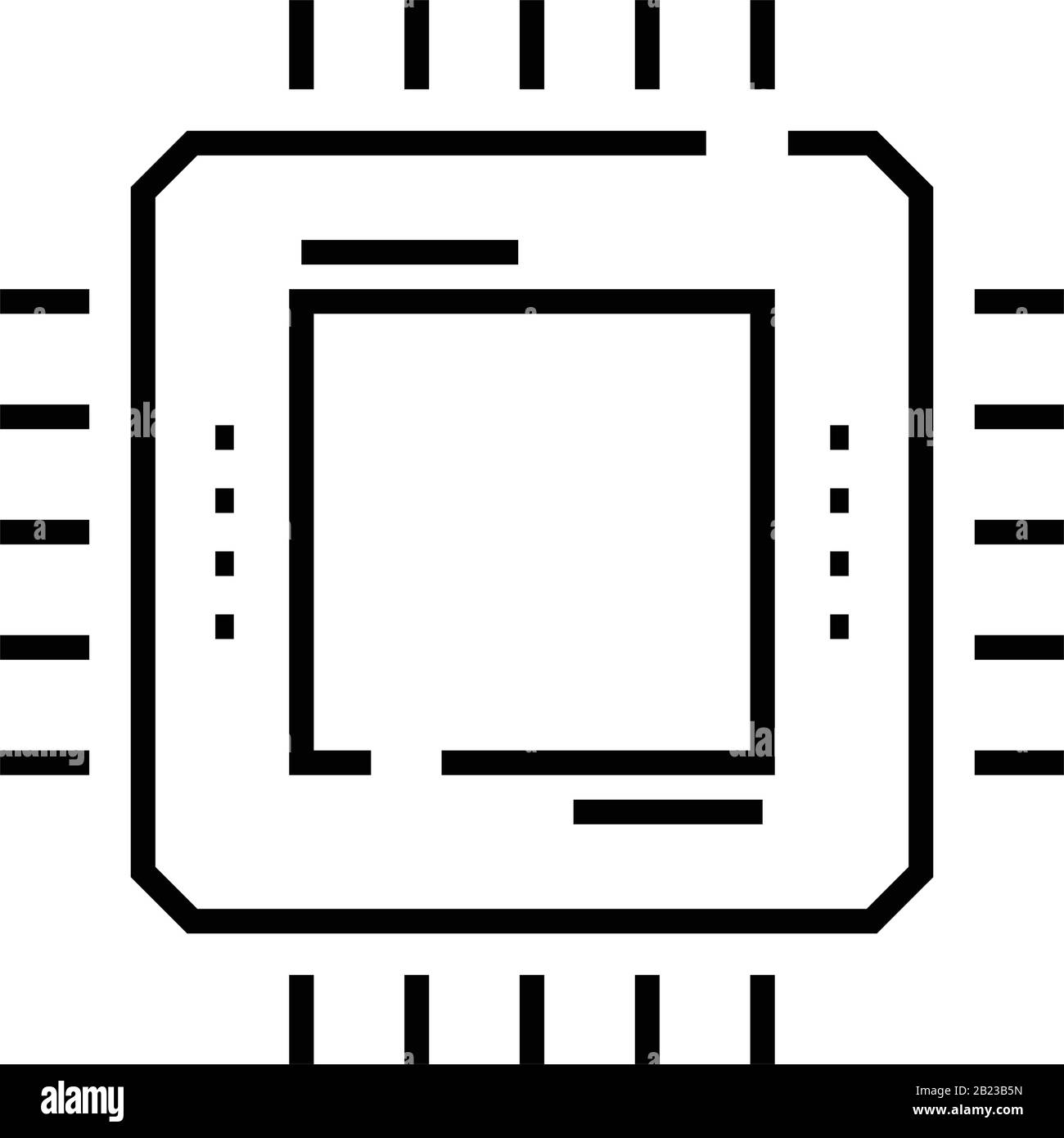 Processor line icon, concept sign, outline vector illustration, linear ...
