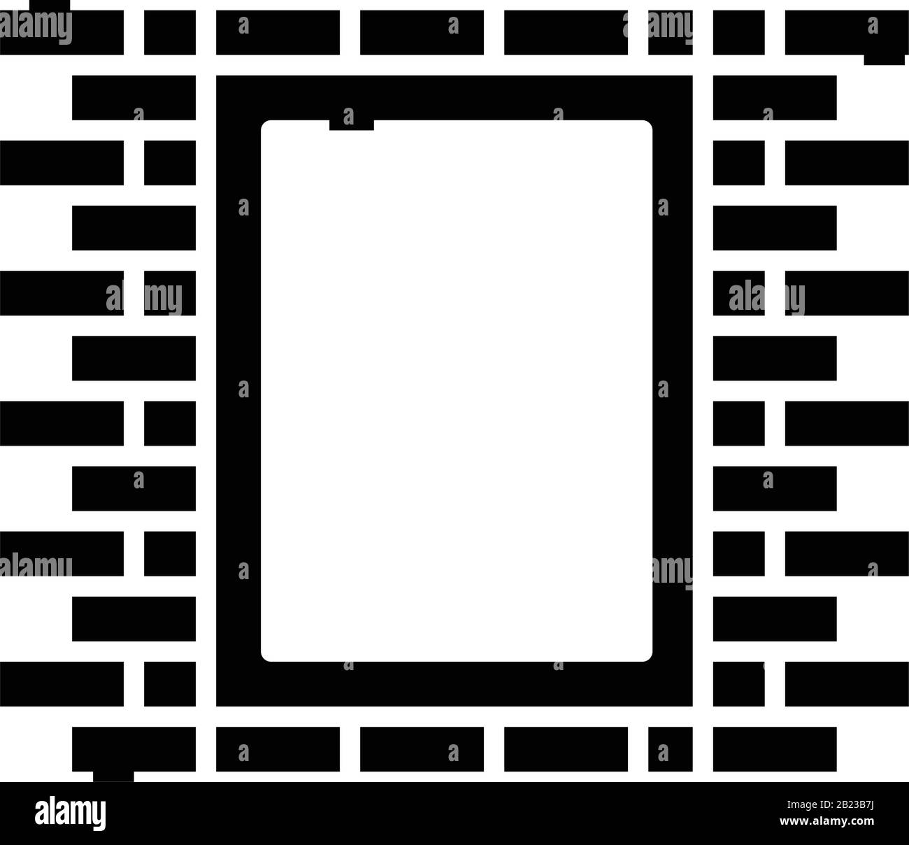 Flat window black icon, concept illustration, vector flat symbol, glyph ...