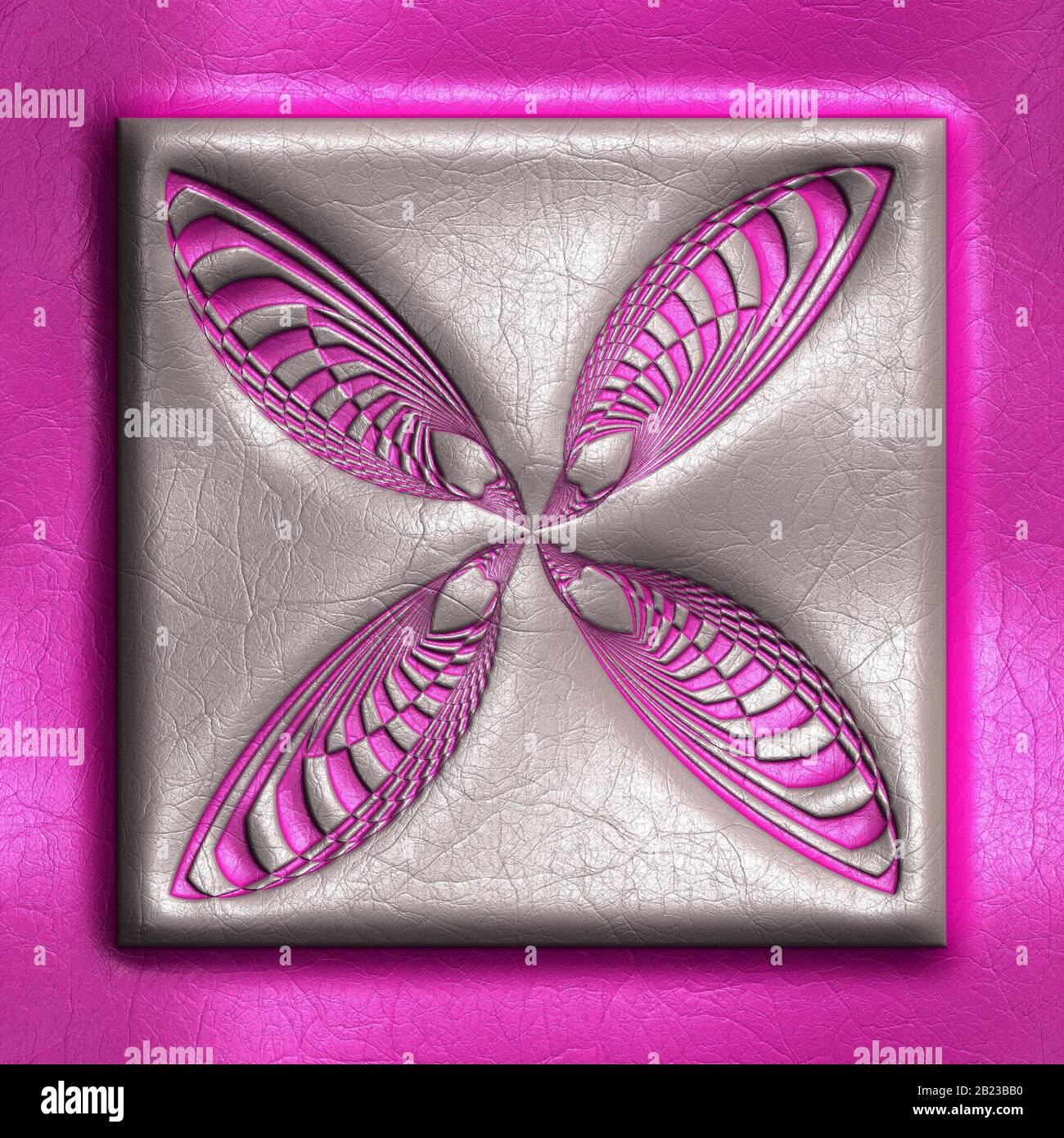 Leather tile with embossed optical illusion Stock Photo - Alamy