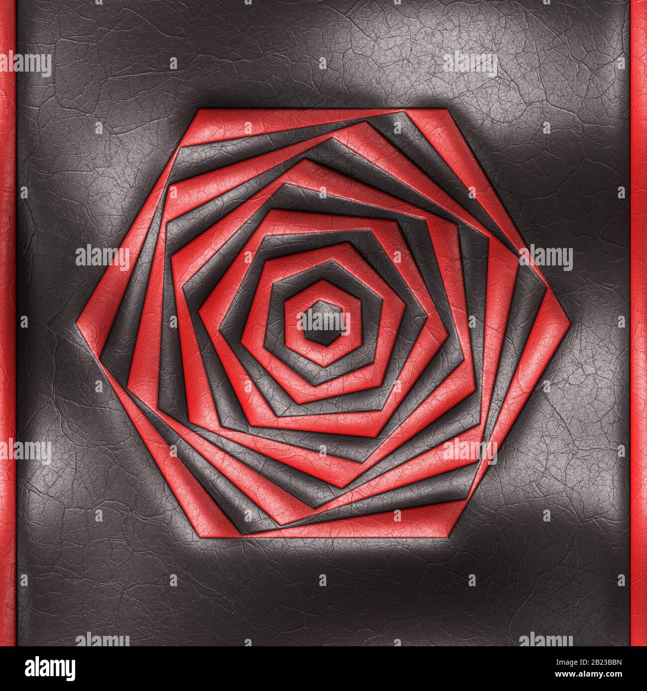 Leather tile with embossed optical illusion Stock Photo - Alamy