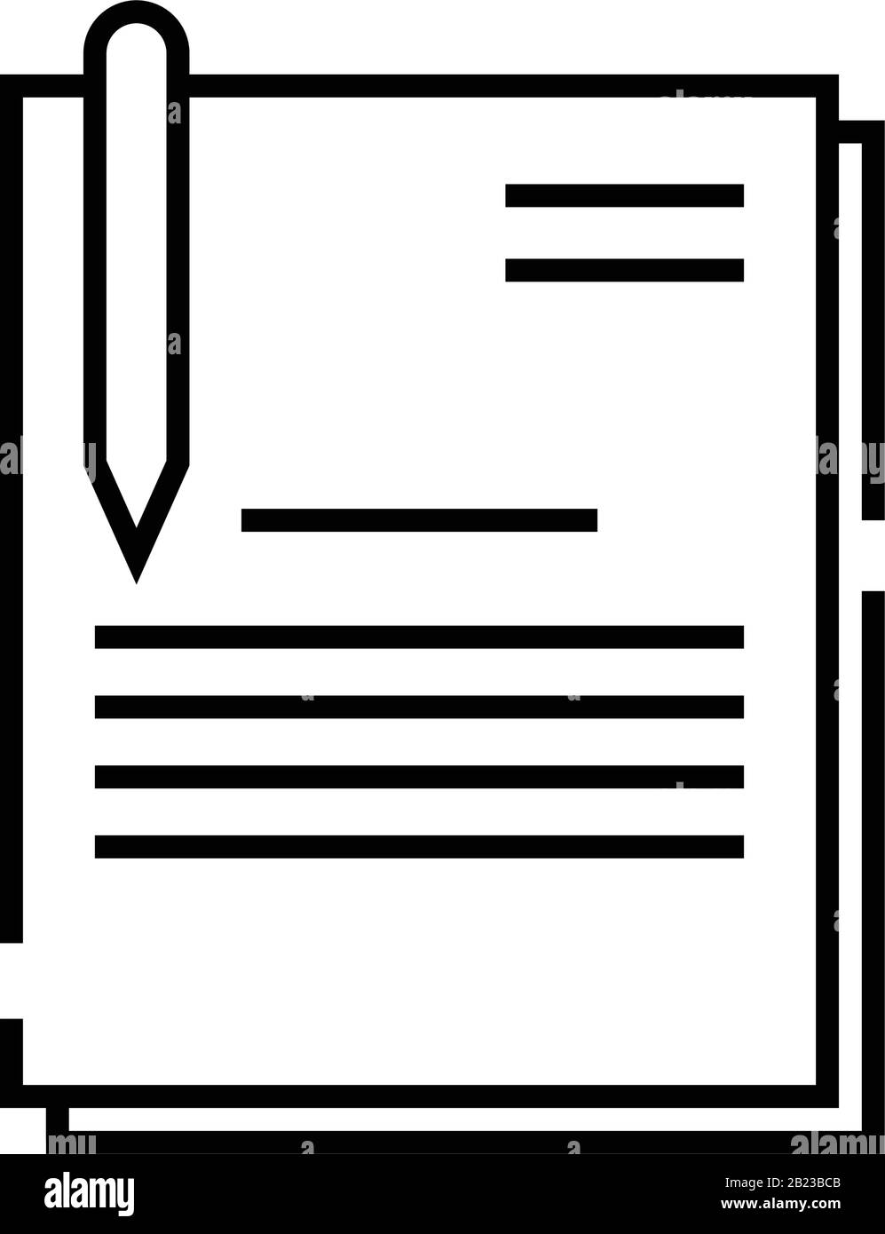 Personal notes line icon, concept sign, outline vector illustration ...