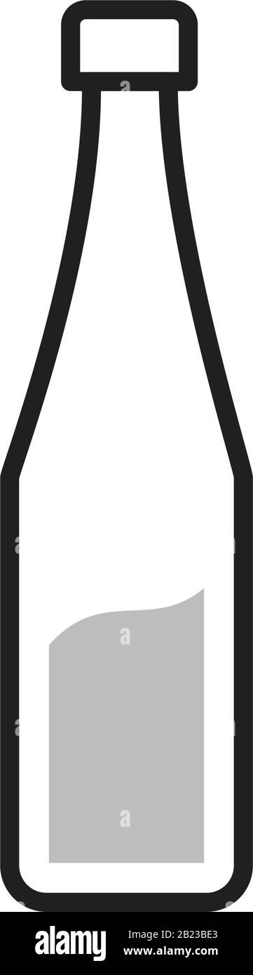 Bottle of glass for liquid icon template black color editable. Bottle ...
