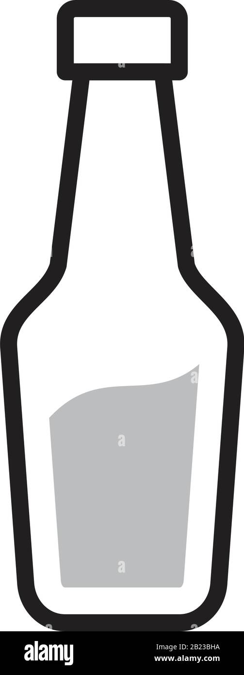 Bottle of glass for liquid icon template black color editable. Bottle ...