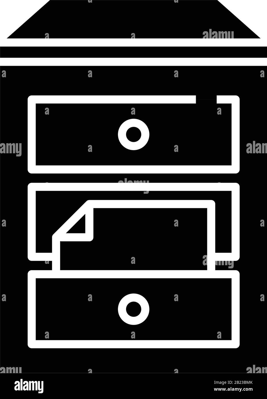 Files case black icon, concept illustration, vector flat symbol, glyph ...