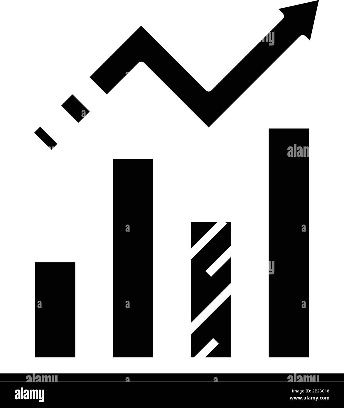 Gainers black icon, concept illustration, vector flat symbol, glyph ...