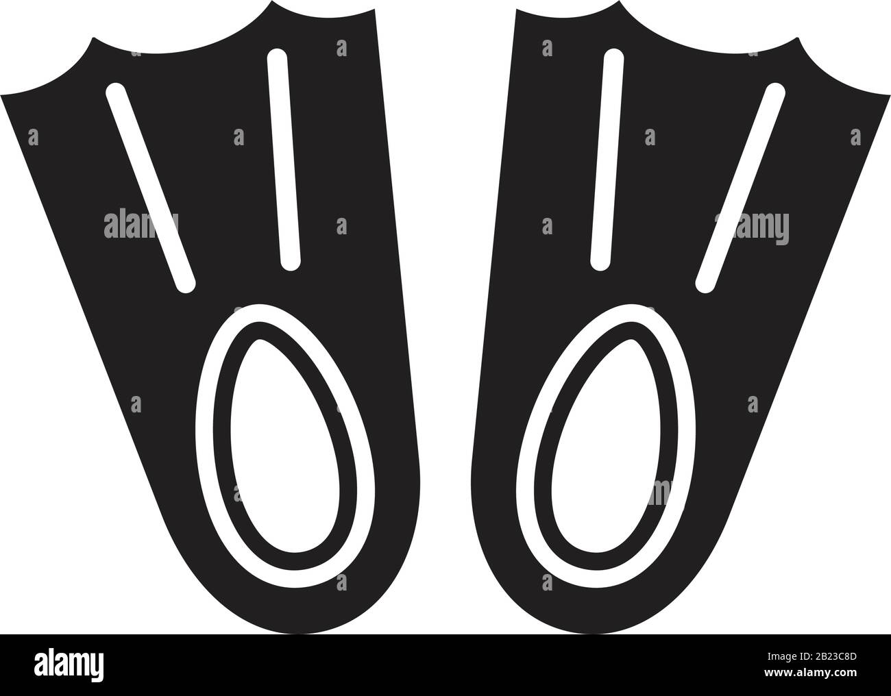 Swimming flippers icon template black color editable. Swimming flippers ...