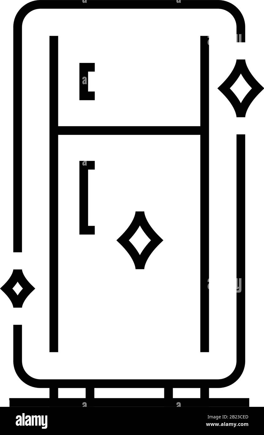 Refrigerator cleaning line icon, concept sign, outline vector ...