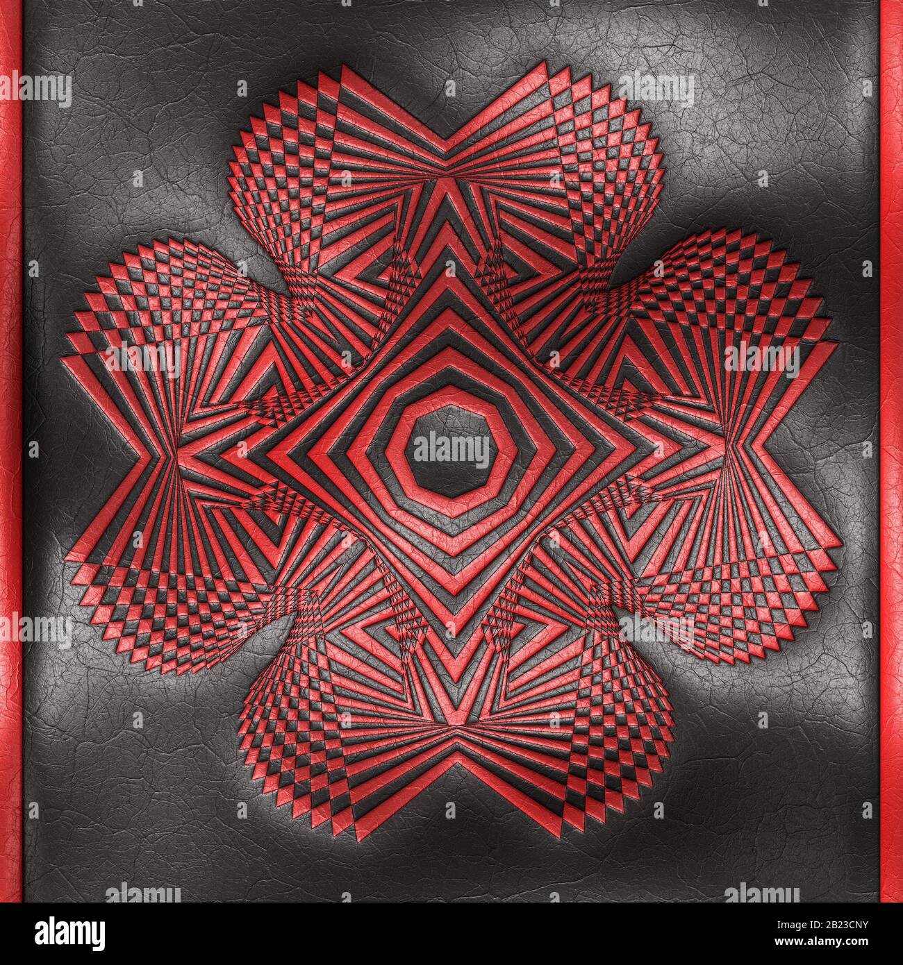 Leather tile with embossed optical illusion Stock Photo - Alamy