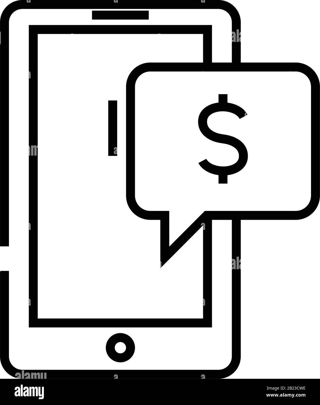 Payment bill line icon, concept sign, outline vector illustration ...