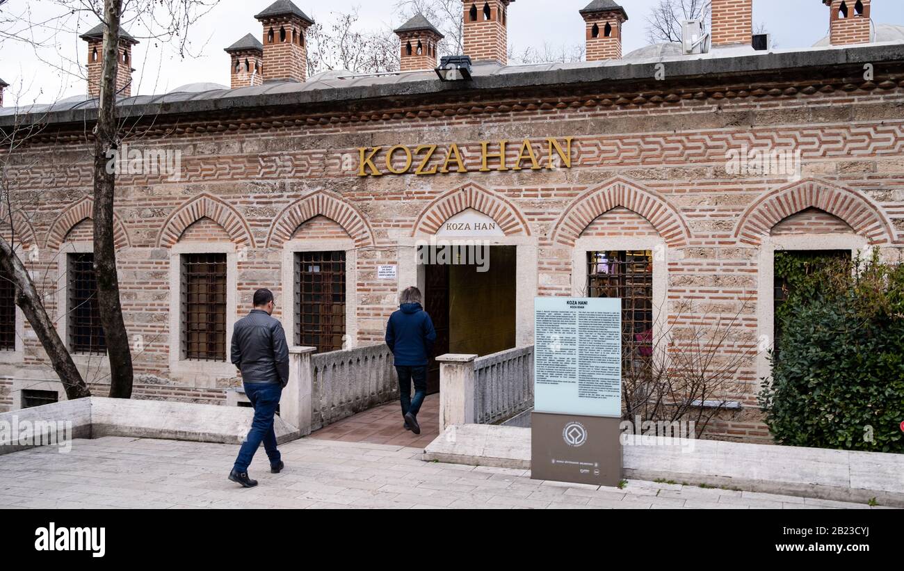 Bursa / Turkey - 02/16/2020: Tea gardens, silk shops and little ...