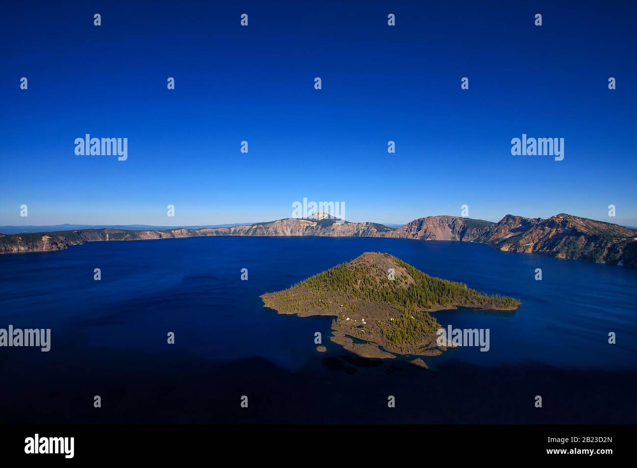 Oregon, USA: Panorama of Crater Lake National Park (Crater Lake is the ...