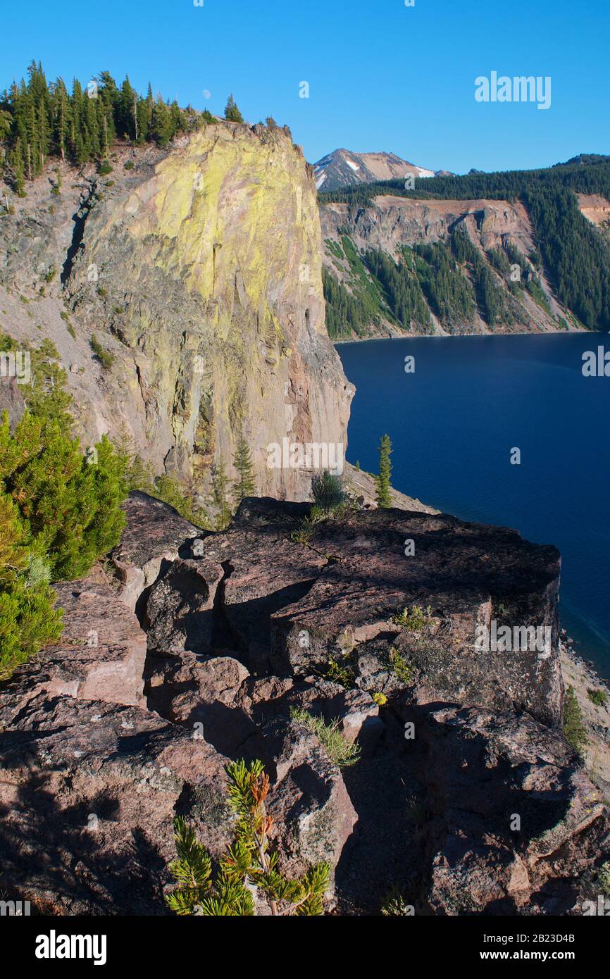 Oregon, USA: Crater Lake National Park shore (Crater Lake is the ...