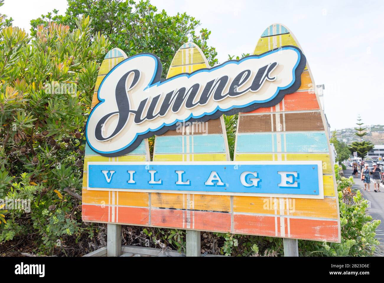Sumner Village sign, Esplanade, Sumner, Christchurch, Canterbury Region ...