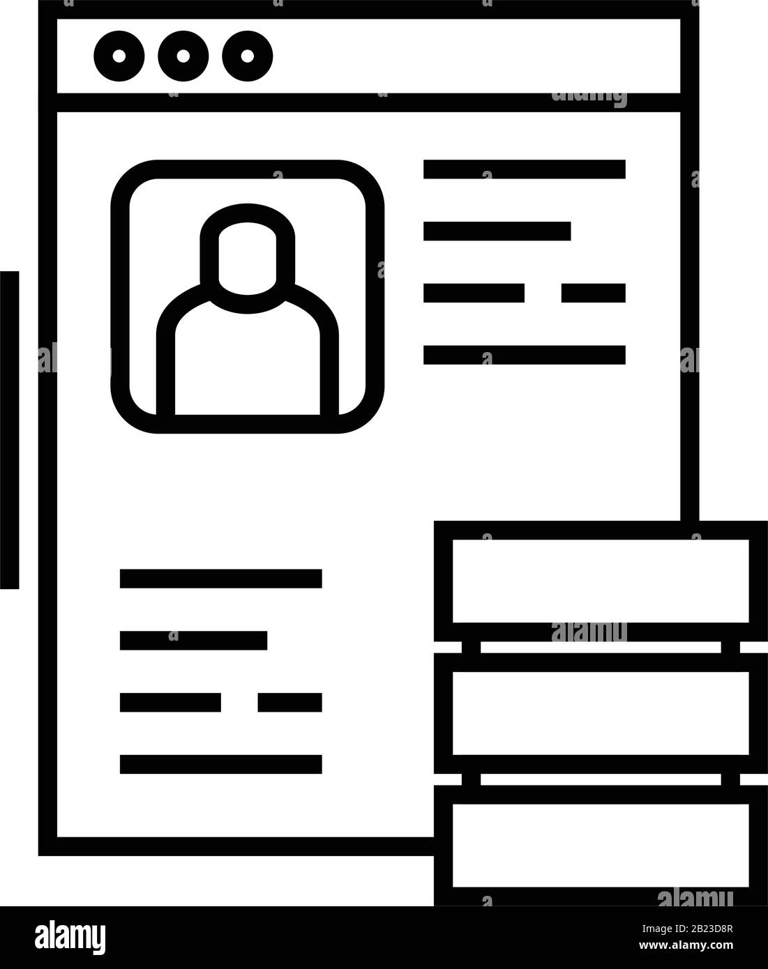 Profile line icon, concept sign, outline vector illustration, linear ...