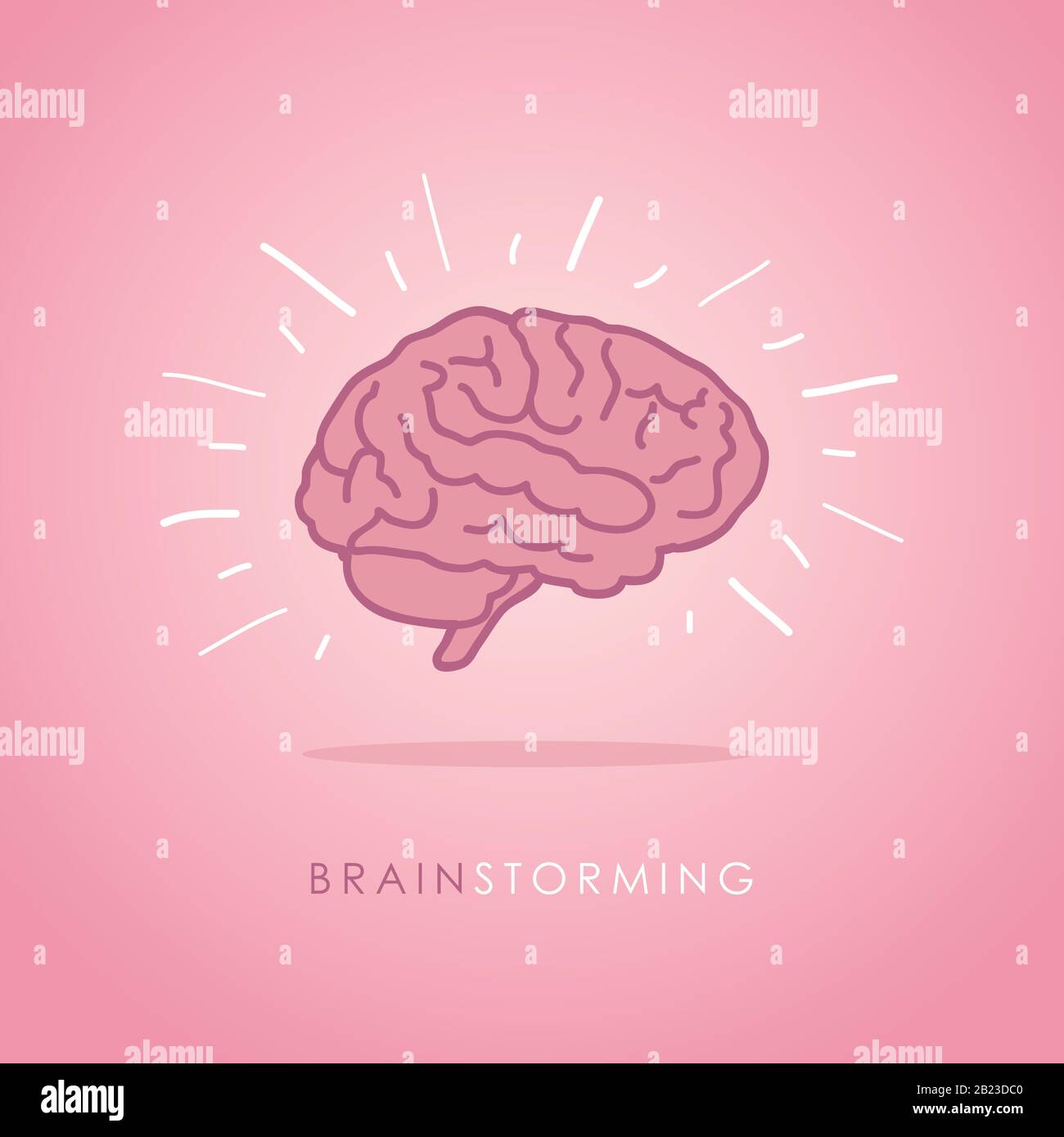 Volumetric Pink Brain Is A Side View Stock Vector