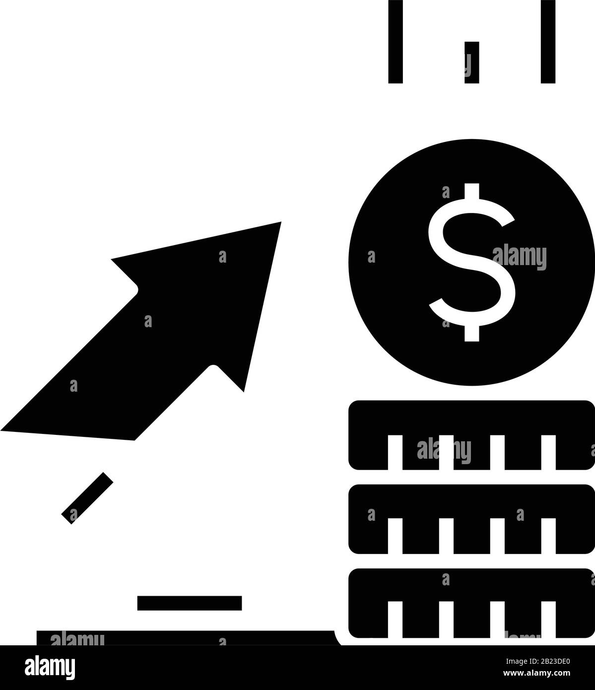 Financial management black icon, concept illustration, vector flat ...