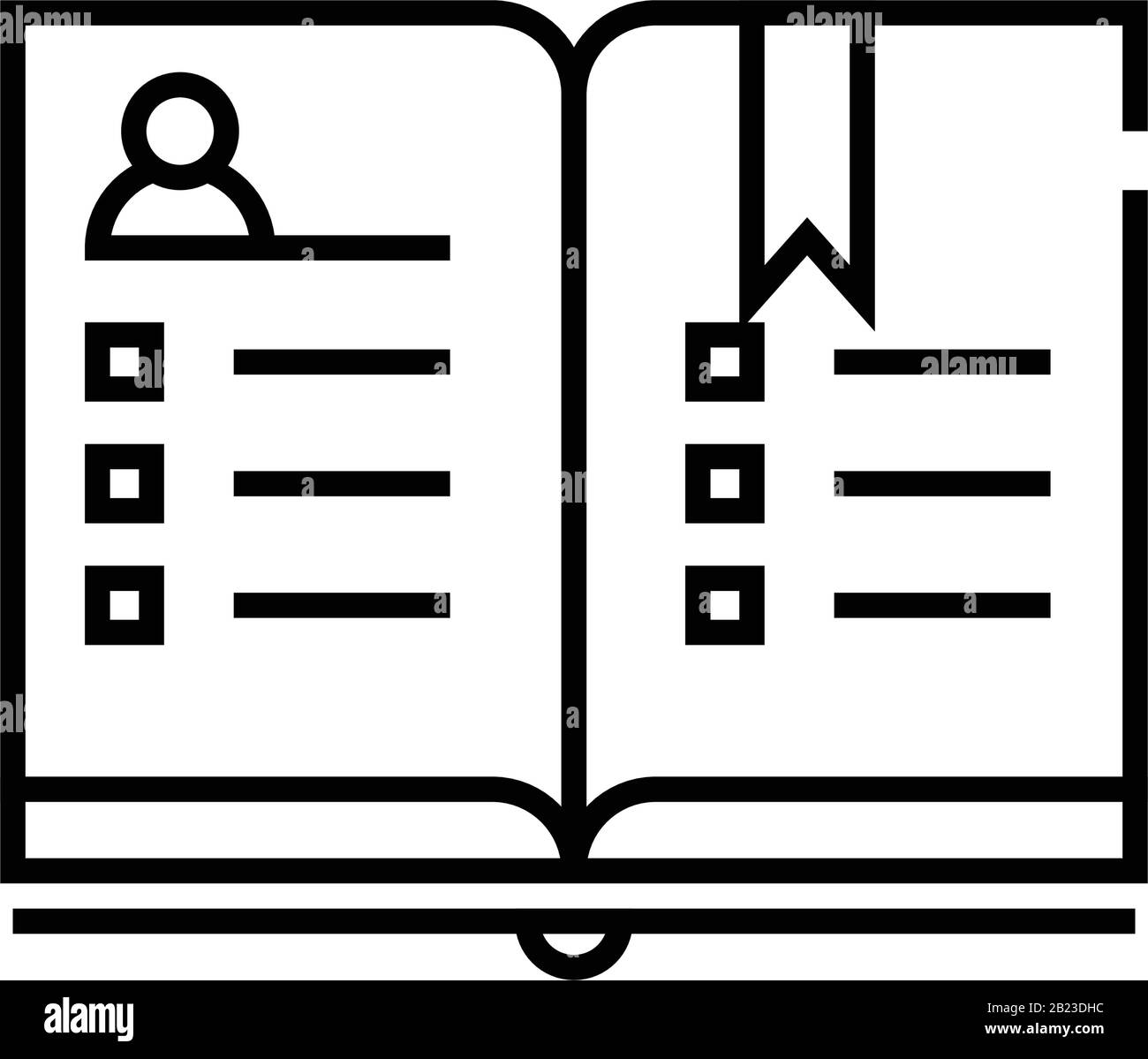 Planner line icon, concept sign, outline vector illustration, linear ...