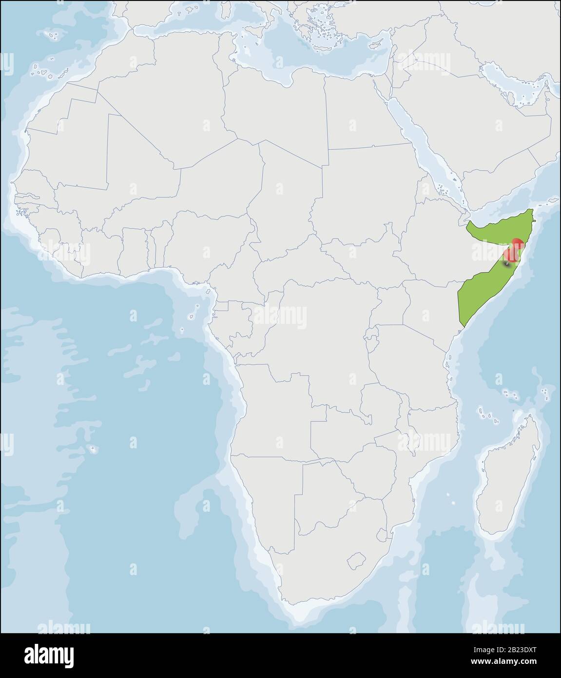 Federal Republic of Somalia location on Africa map Stock Vector Image ...