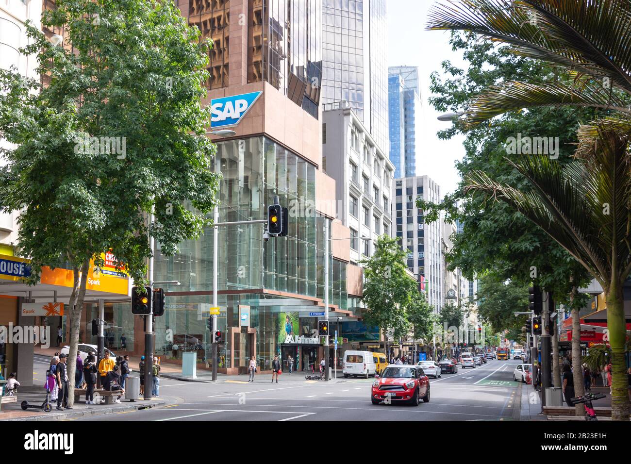 Queen Street, City Centre, Auckland, Auckland Region, New Zealand Stock ...