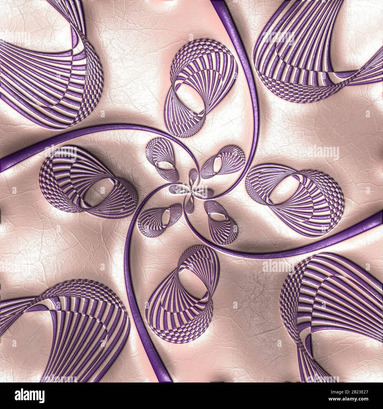 Leather tile with embossed optical illusion Stock Photo - Alamy