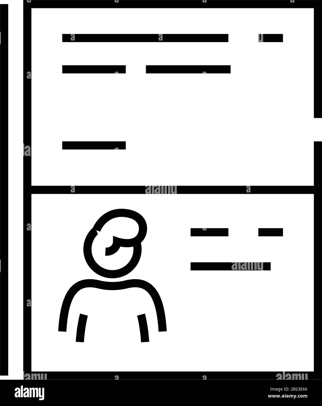 Personal card line icon, concept sign, outline vector illustration ...