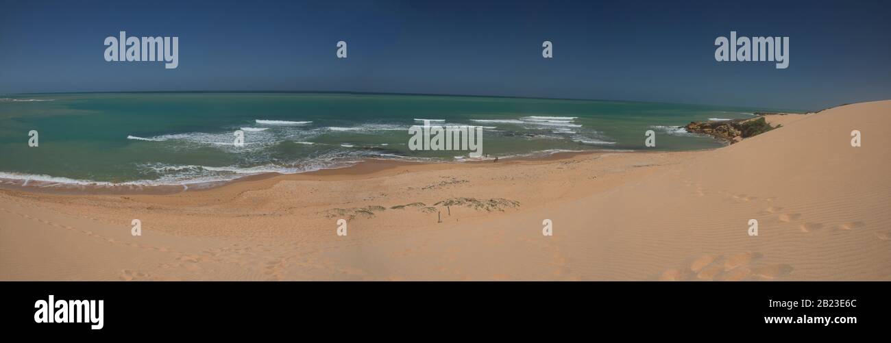Caribbean meets the desert at Taroa Beach, Punta Gallinas, northern tip ...