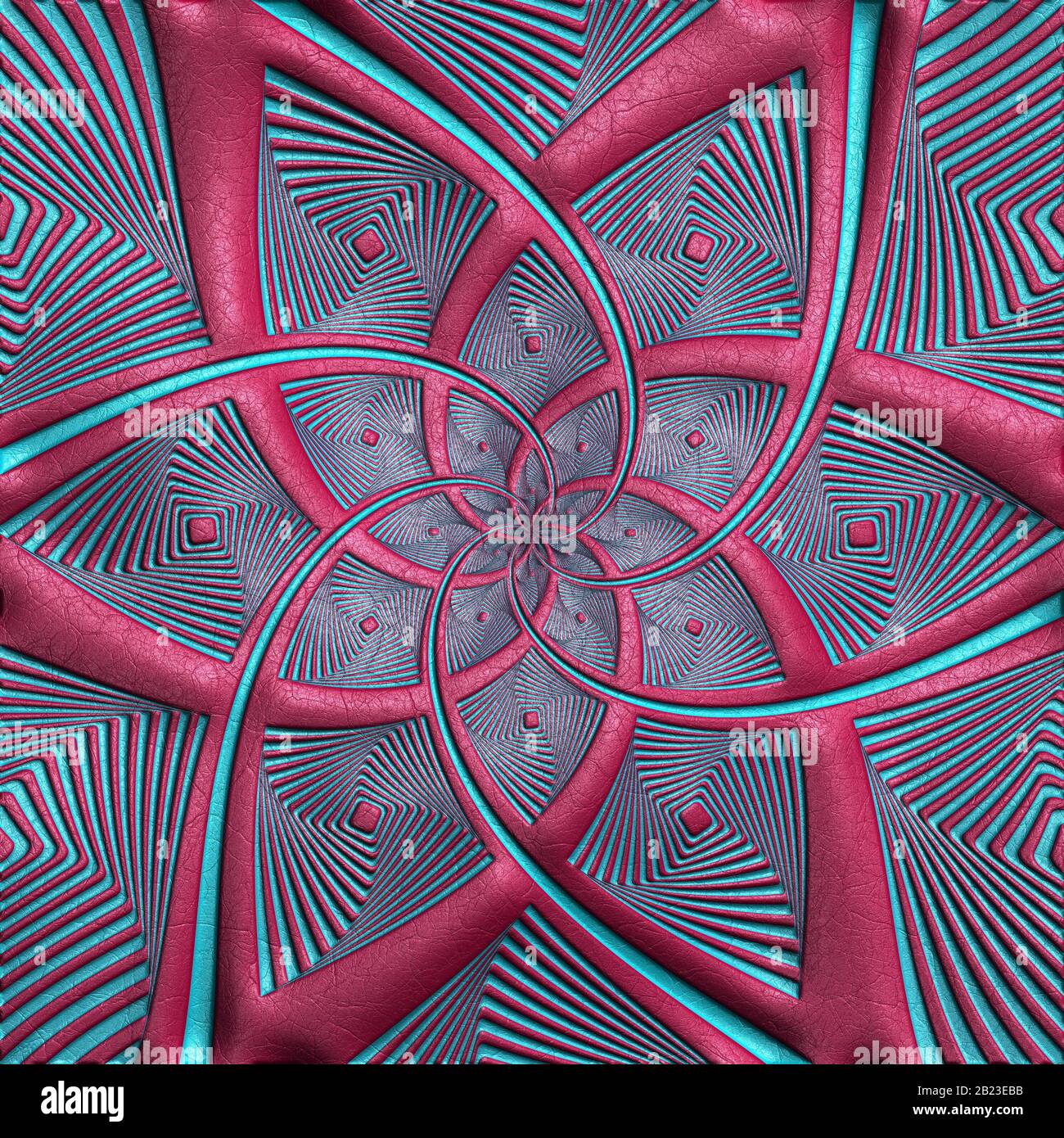 Leather tile with embossed optical illusion Stock Photo - Alamy