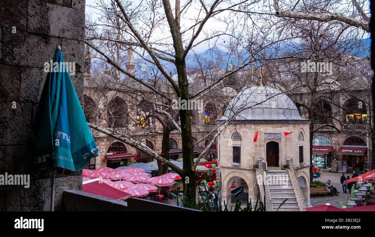 Bursa / Turkey - 02/16/2020: Tea gardens, silk shops and little ...