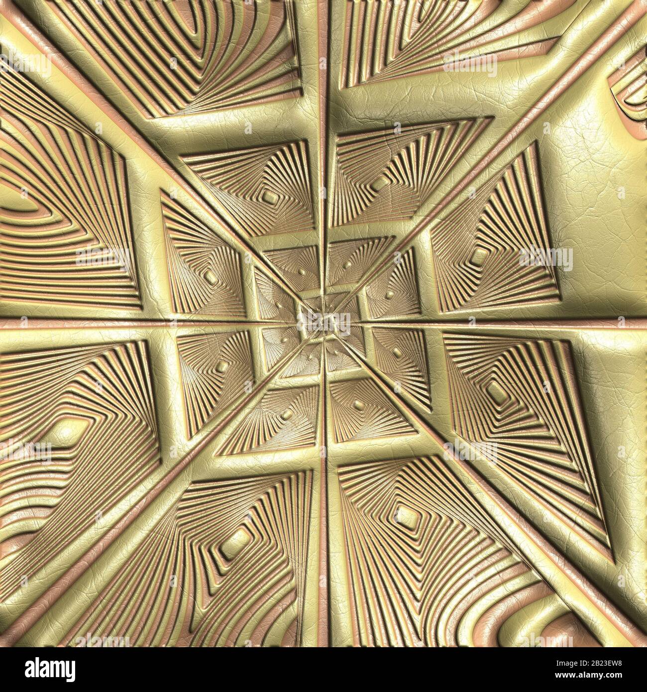 Leather tile with embossed optical illusion Stock Photo - Alamy