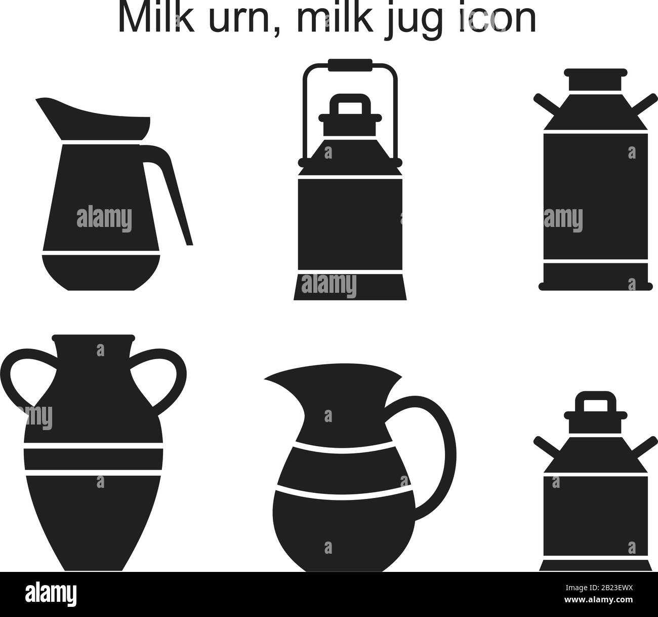 Milk urn, milk jug icon template black color editable. Milk urn, milk jug icon symbol Flat ...