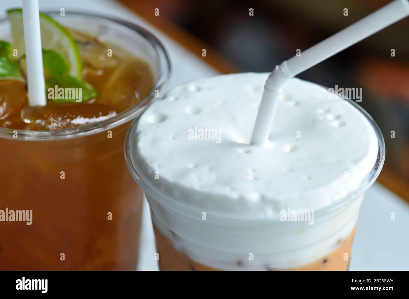 Thai iced tea served thai hi-res stock photography and images - Alamy