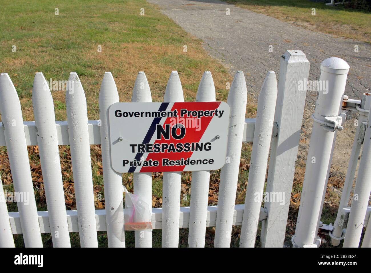 Government Property No Trespassing sign, West Chop lighthouse, Marthas ...