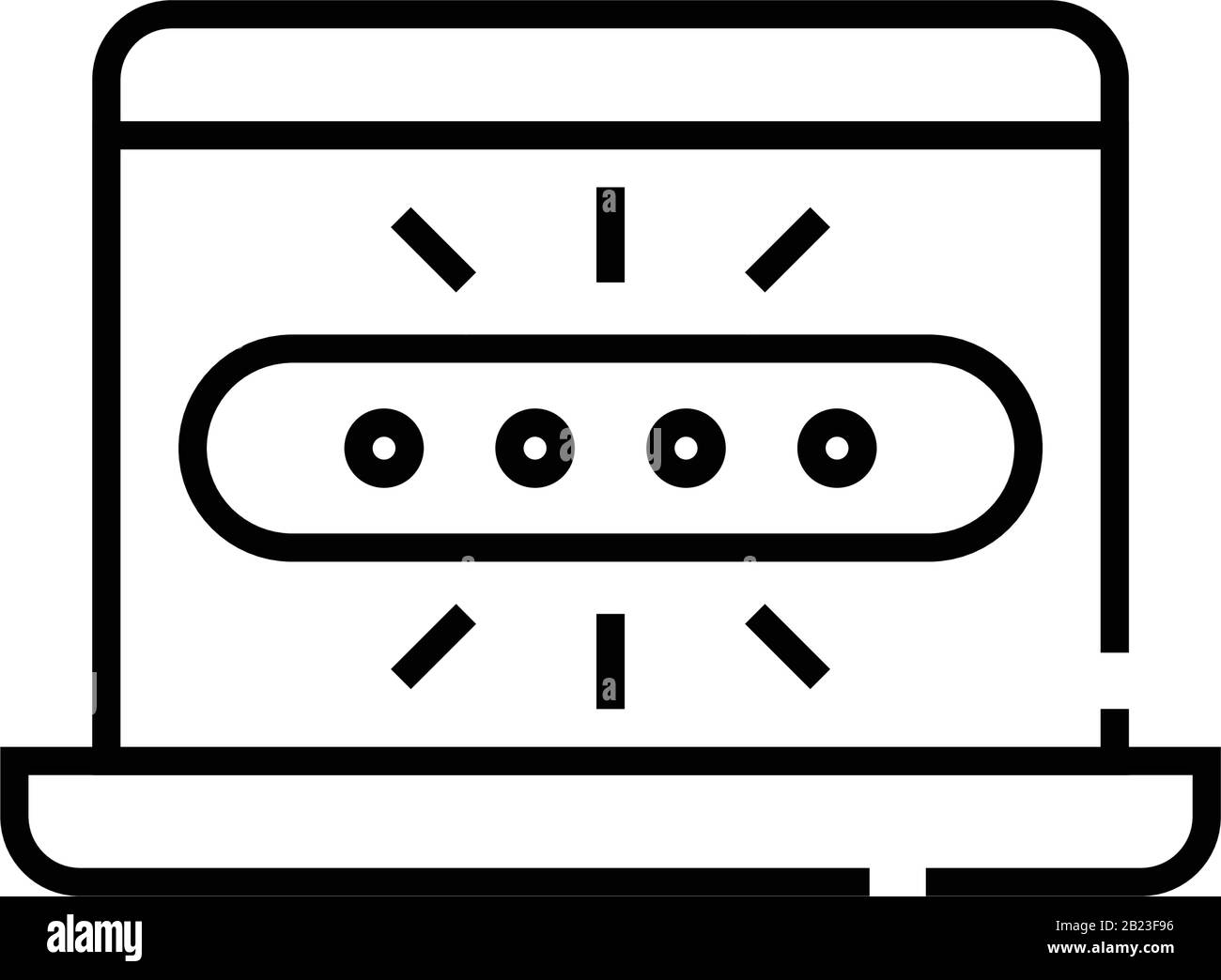 Password changing line icon, concept sign, outline vector illustration ...
