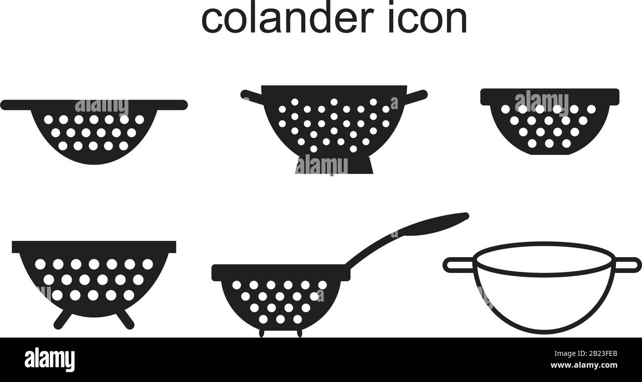 Colander icon template black color editable. Colander icon symbol Flat ...