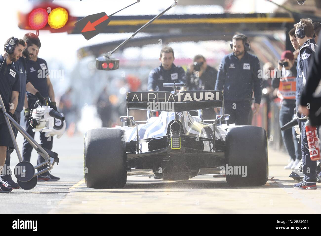 alpha tauri team work during Pre-season Testing 2020, Barcelona (Spain ...