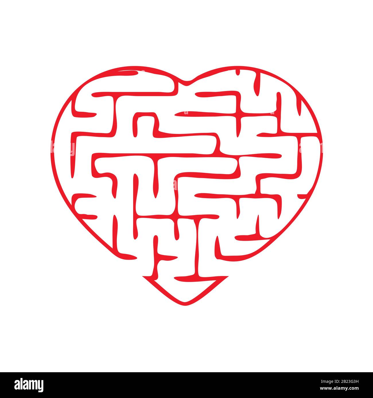 Labyrinth heart. Simple flat vector illustration isolated on white ...