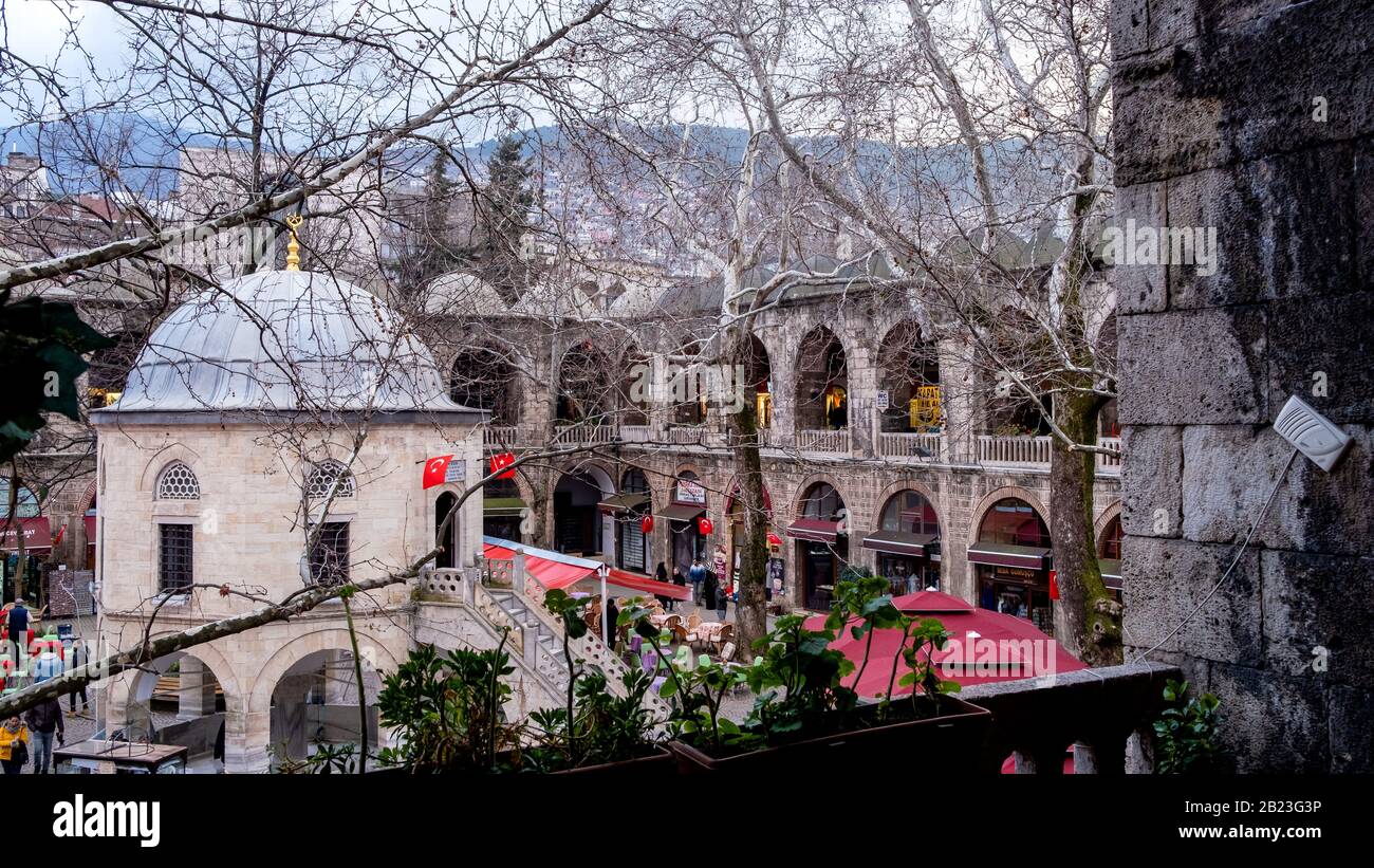 Bursa / Turkey - 02/16/2020: Tea gardens, silk shops and little ...