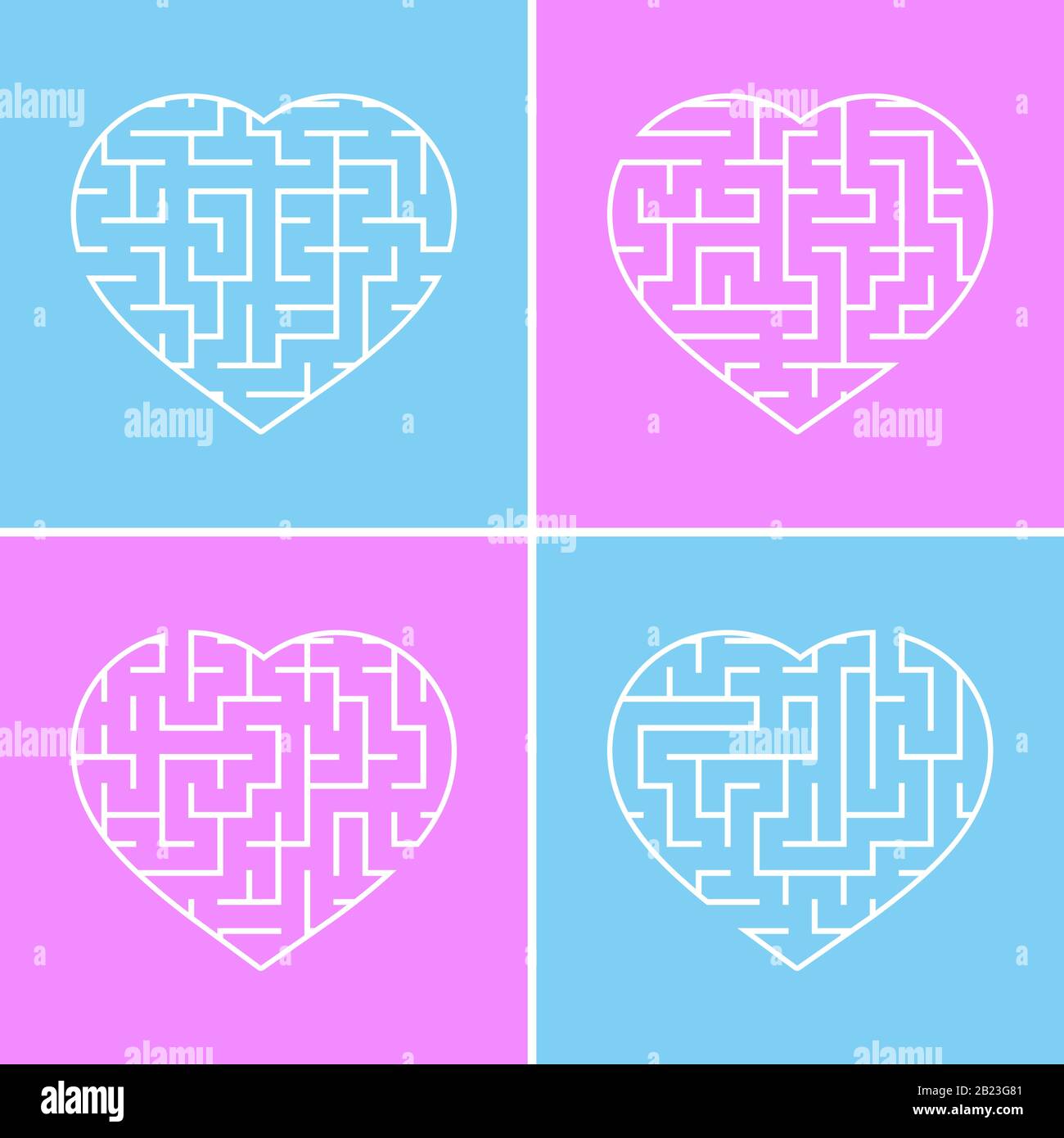 Labyrinth heart. Simple flat vector illustration isolated on white ...