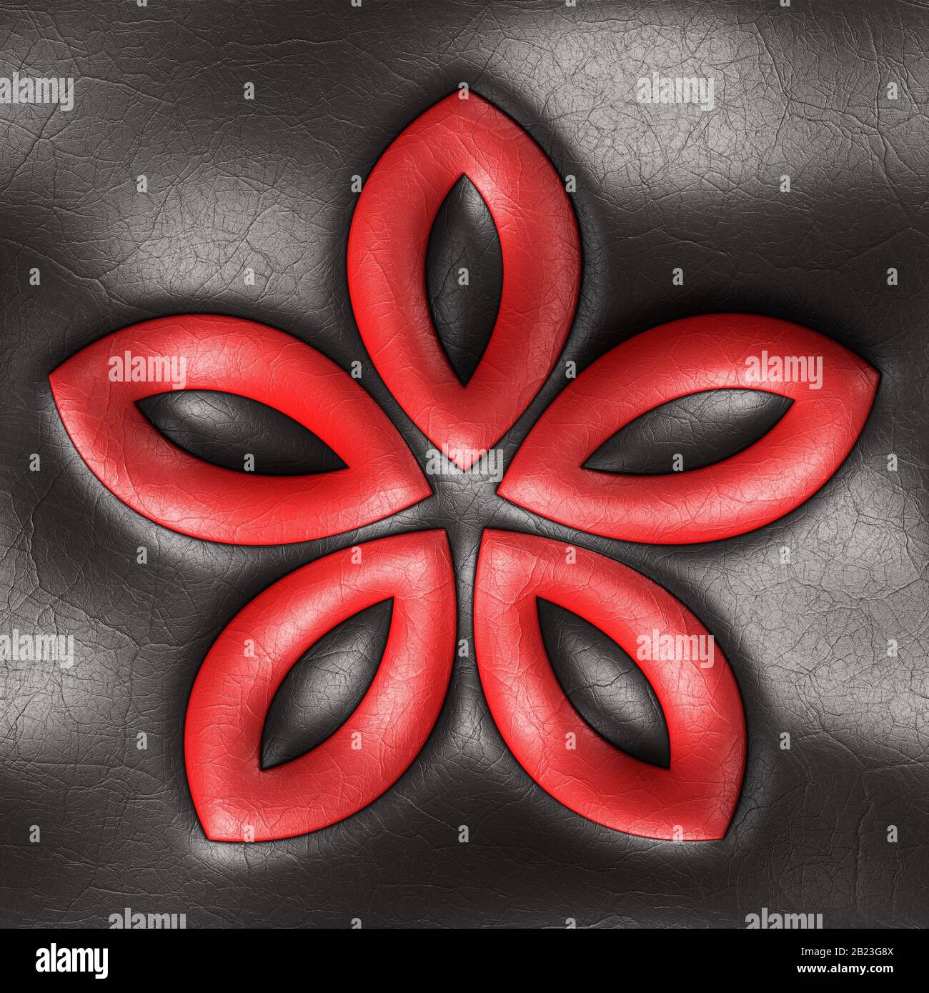 Leather tile with embossed optical illusion Stock Photo - Alamy