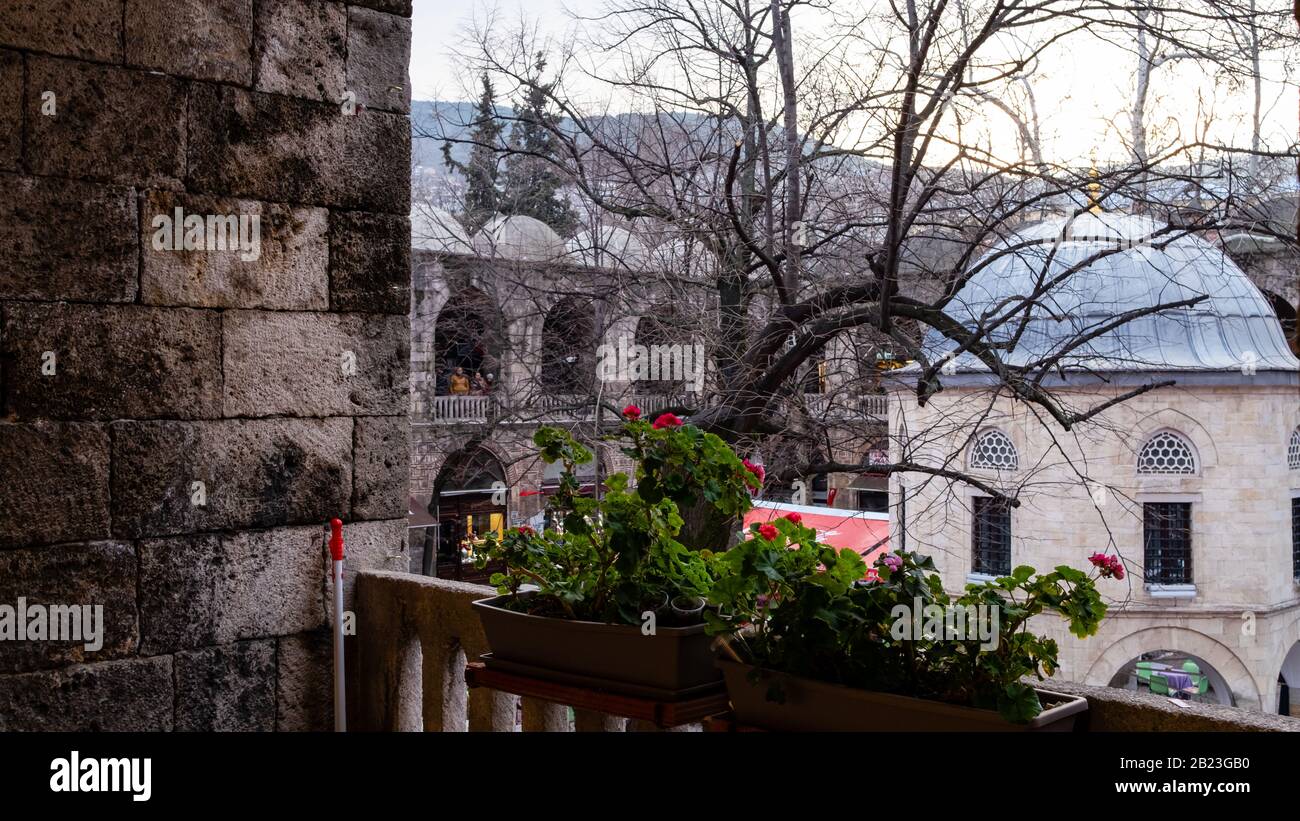 Bursa / Turkey - 02/16/2020: Tea gardens, silk shops and little ...